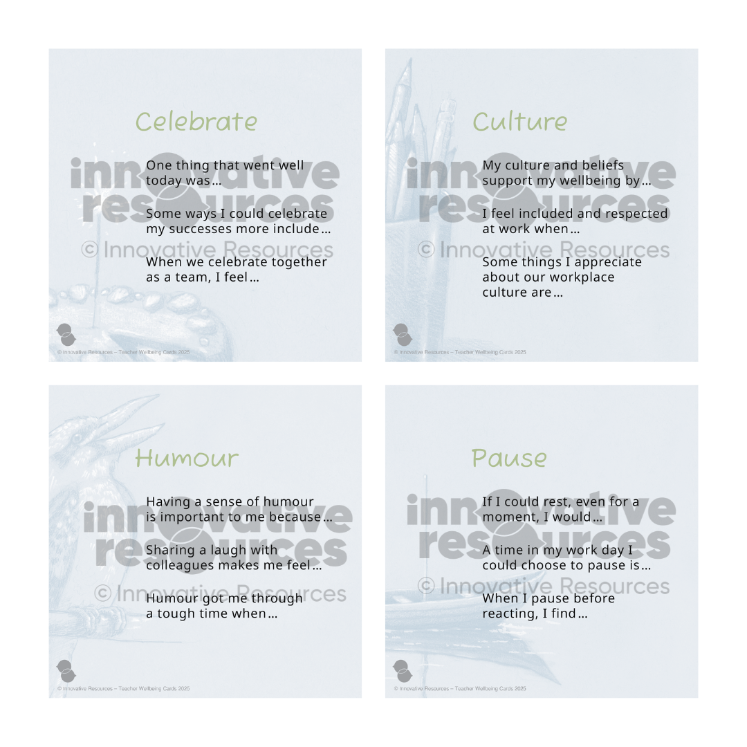 Teacher Wellbeing cards - Innovative Resources
